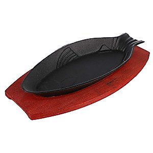 DOITOOL Steak Plate Fish Shaped Pan Steak Frying Pan Durable Fryer Portable BBQ Pan Plate Baking Tools