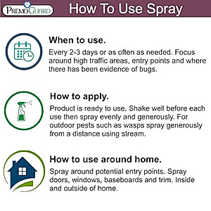 Pest Control by Premo Guard – 16 oz Concentrate Makes Up to 2.5 Gal – Bug, Roach, Fleas, Fruit Fly, Ant, Spider Killer – Effective Plant Based – Child and Pet Safe