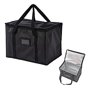 2 Pack XL-Large Insulated Grocery shopping bags, Food Delivery Bag, Durable, Heavy Duty Picnic Cooler Bag, Collapsible, Sturdy Zipper, food transport hot and cold, Reusable and Sustainable