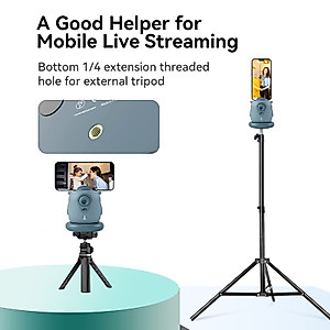 Adaptom Auto Face Tracking Phone Holder, 360 Smart Selfie Tripod Mount Fast Motion Moving Tracker for Smartphone GoPro DJI Action Insta360 Camera SLR Mirrorless Video Vlog Live Streaming Accessories