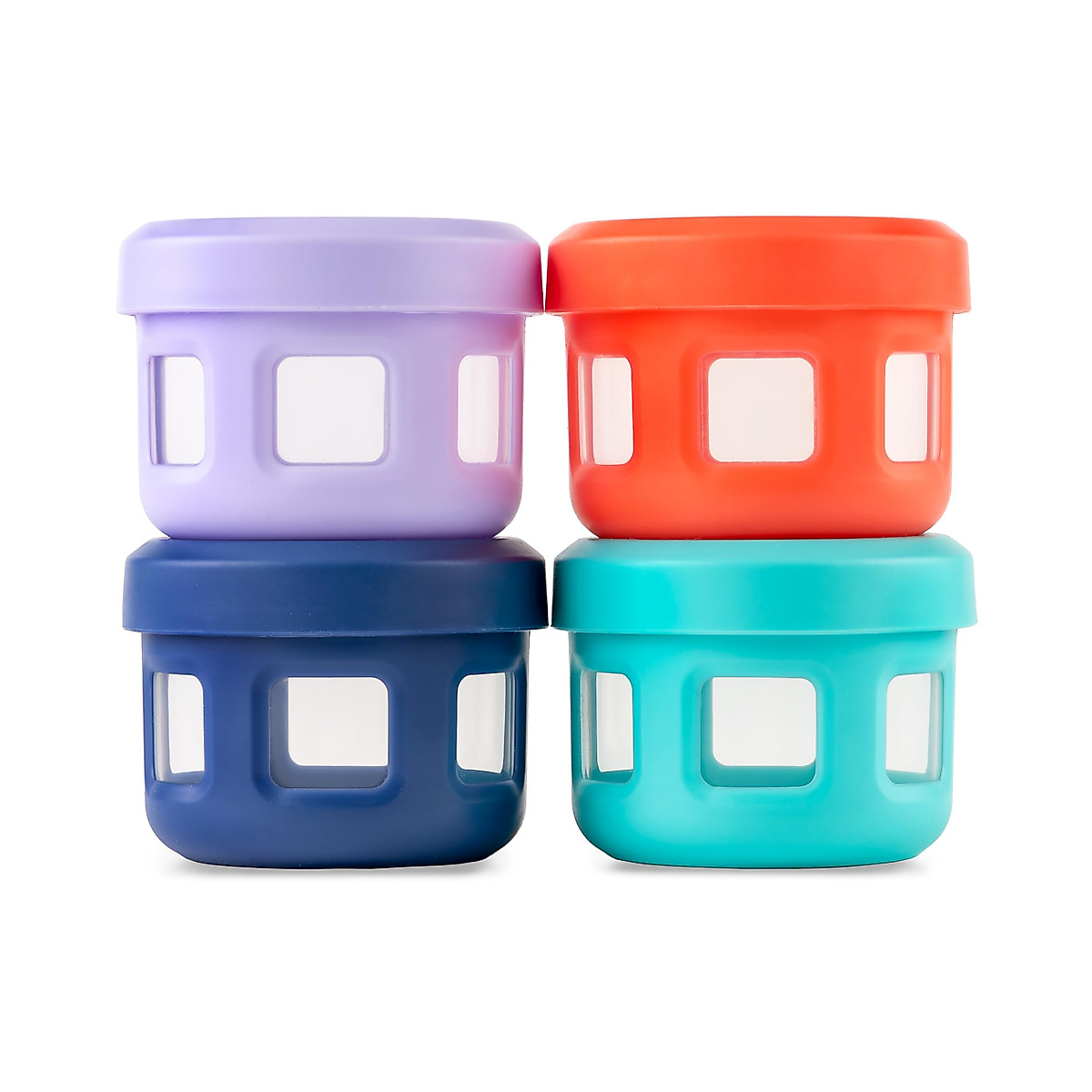 Ello Plastic Reusable Condiment Travel Containers with Screw-Top Leak Proof Lid, 5 oz, Fruit Cobbler