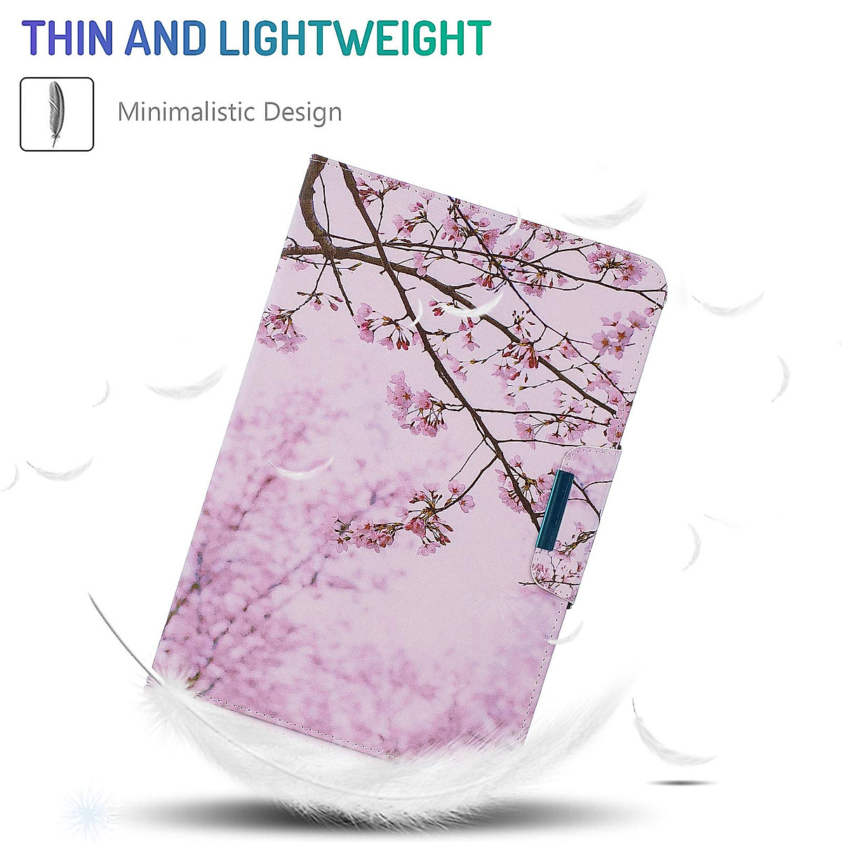 Dteck Universal Tablet Case for 10/10.1 Inch Android 11 12 13 14 Tablet, for Lenovo/Samsung Galaxy/UMIDIGI/Fire 10" 10.1" 10.3" 10.4", Lightweight Folio Cute Case with Stand/Card Slots, Pink Floral