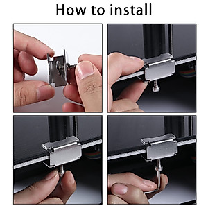 Aokin Adjustable 3D Printer Glass Bed Clips Clamp Compatible with Creality Ender 3/3 Pro, Ender 3S/3X, Ender 3 V2, Ender 5/5 Pro and CR-10/10S 3D Printer Heated Bed Glass Bed Platform, 4 Pcs