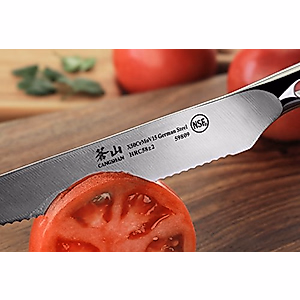 Cangshan N1 Series 59809 German Steel Forged Serrated Utility Knife, 5-Inch