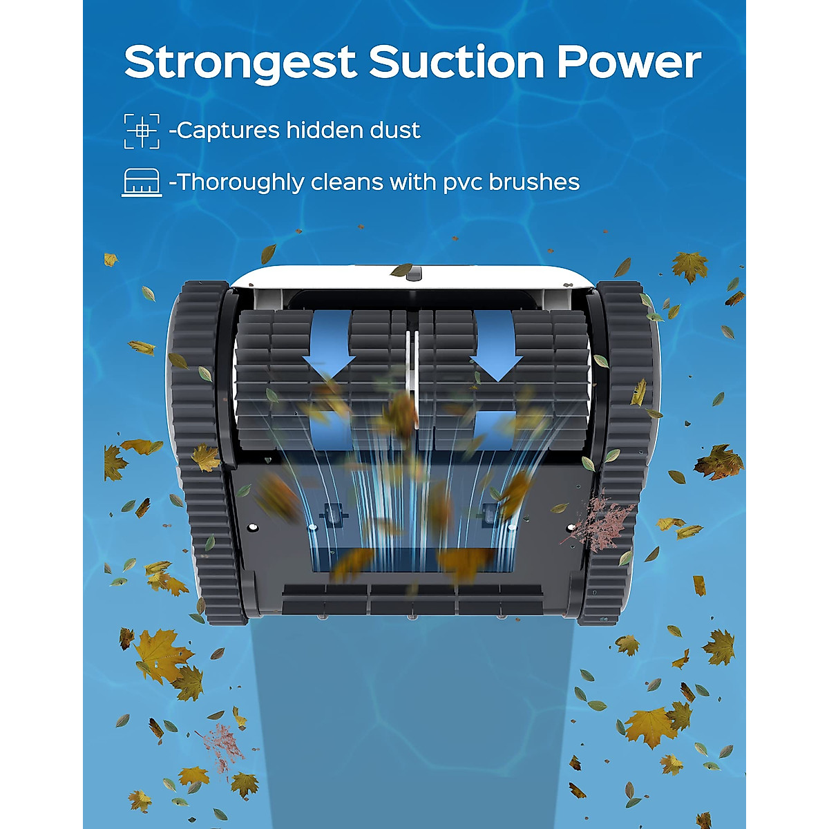 WYBOT Cordless Robotic Pool Cleaner, Ultra Strong Suction, Wall Climb Pool Vacuum with Intelligent Route Planning, Lasts 110Mins, Triple-Motor, Ideal for In-Ground Pools Up to 60 Feet (Black) (WY004)