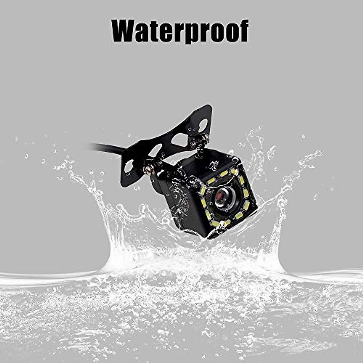 HUWUFUN Backup Camera for Car,Rear View Camera Front View Upgrade 12 LED Night Vision Waterproof Reverse 170° Wide Rearview Angel with Mount Bracket Universal Fits,SUV,Trucks,RV,Van