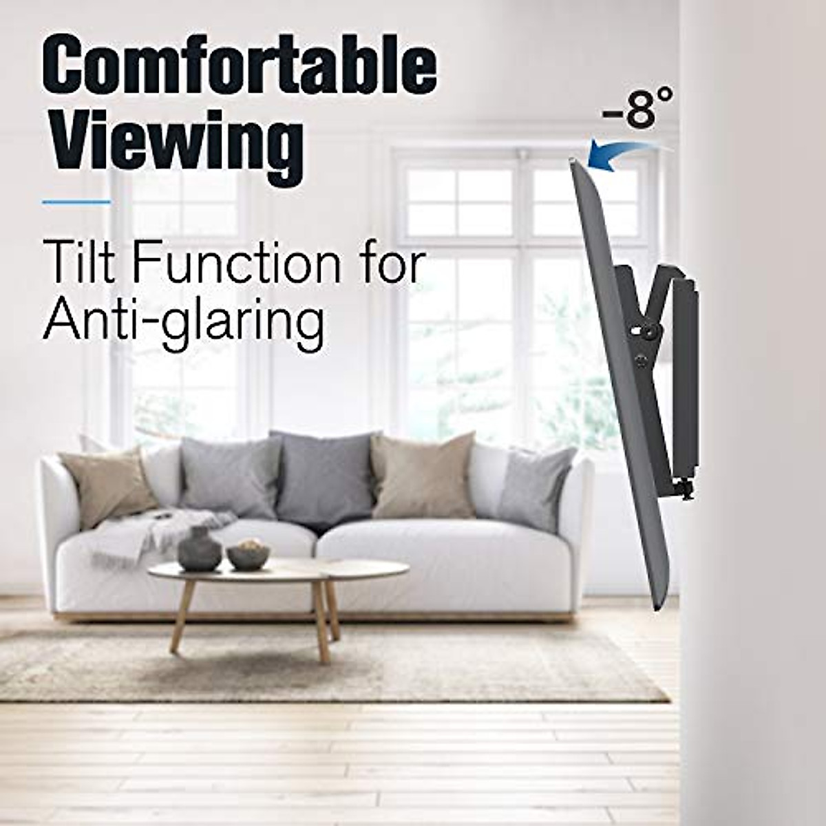 Mounting Dream TV Wall Mount for Most 17-42" TVs, Tilt TV Mount Bracket up to VESA 200 x 200mm and 44 LBS Loading, Fits for Single/ 8" Wood Studs, Low Profile and Space Saving MD2268-S