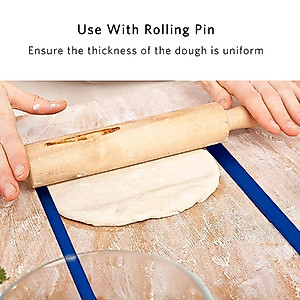 Measuring Dough Strips, 15in 3-Thick Non Stick Silicone Baking Ruler Rolling Pin Guides for Noodles Fondant Biscuits Pies Baking