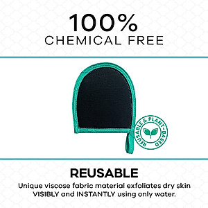 Dermasuri Beard Scrub and Body Polish Mitt for Deep Exfoliation​ - Part of a Skincare Kit for Bearded Men - Cleanse Skin Debris & Brush Away Ingrown Beard Hair - Shaving & Grooming Accessories for Men