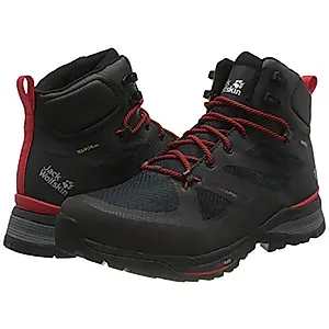 Jack Wolfskin Men's Force Striker Texapore Mid M Hiking Boot, Phantom/Red, 11.5
