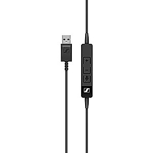 Sennheiser PC 8.2 USB On-Ear Headset With In-Line Volume Control - Secure Fit Headband - No Slippage - Passive Noise-Cancellation Adjustable Microphone - for Internet Telephone Users and E-Learners