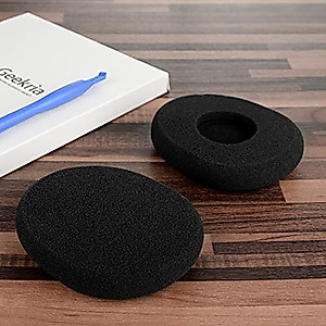 Geekria QuickFit Foam Replacement Ear Pads for Logitech H800 Headphones Ear Cushions, Headset Earpads, Ear Cups Cover Repair Parts (Black)