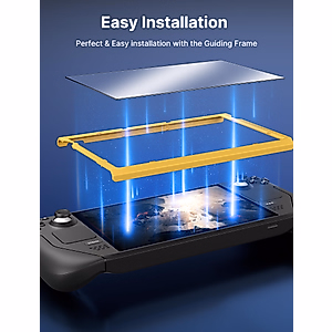 JSAUX 2-Pack Anti Glare Screen Protector for Steam Deck, 9H Hardness Matte Tempered Glass with Guiding Frame, Scratch Resistant, Comes with Toolkits