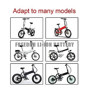FREEDOH Ebike Battery 36V 48V Folding E-Bike Battery 7.8Ah 10.4Ah Electric Bike Lithium Battery Pack 36V 48 Volt Replacement Li-ion Batteries for 0-350W Motor,48v,10.4Ah