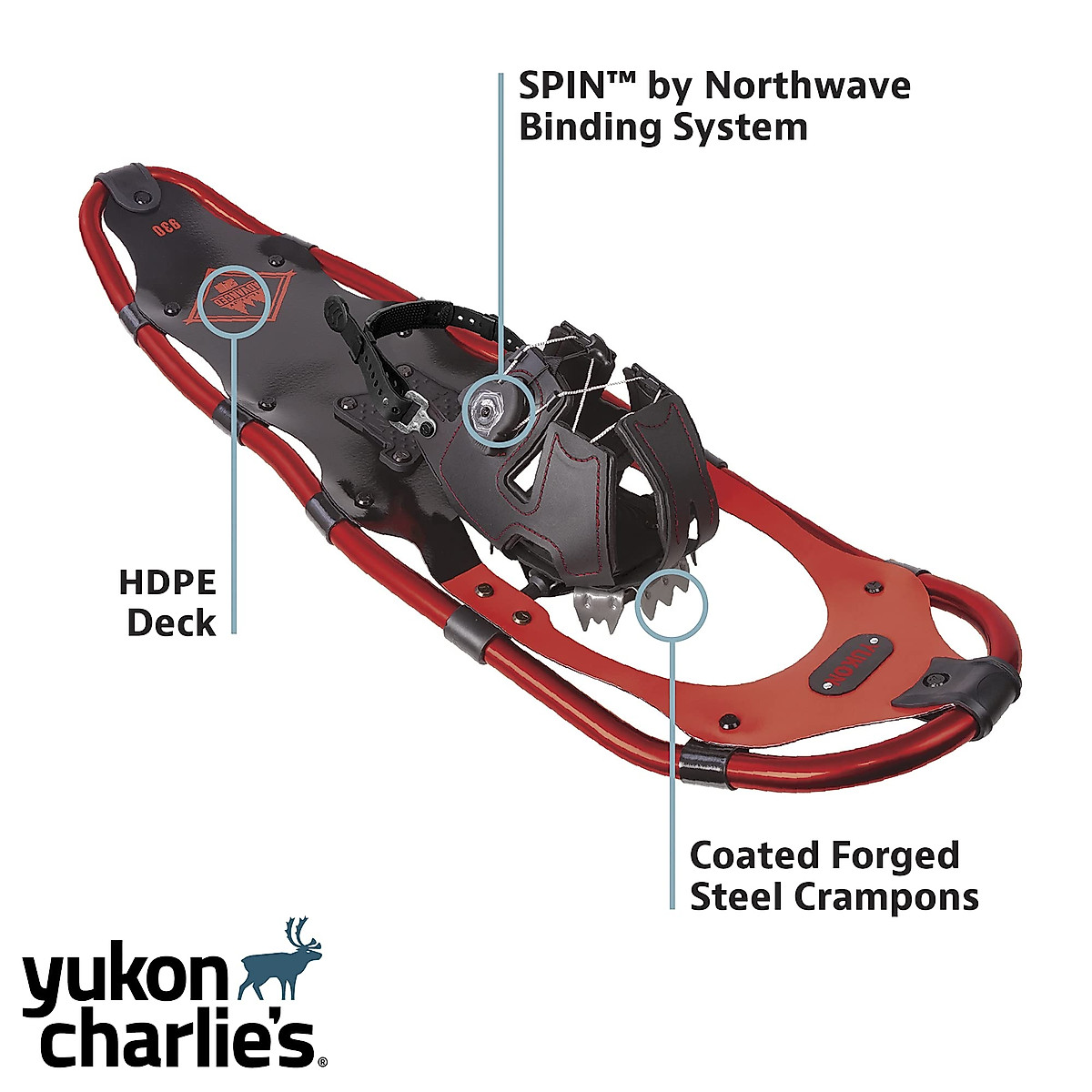 Yukon Charlie's Advanced Spin Snowshoe, 10-inch x 36-inch