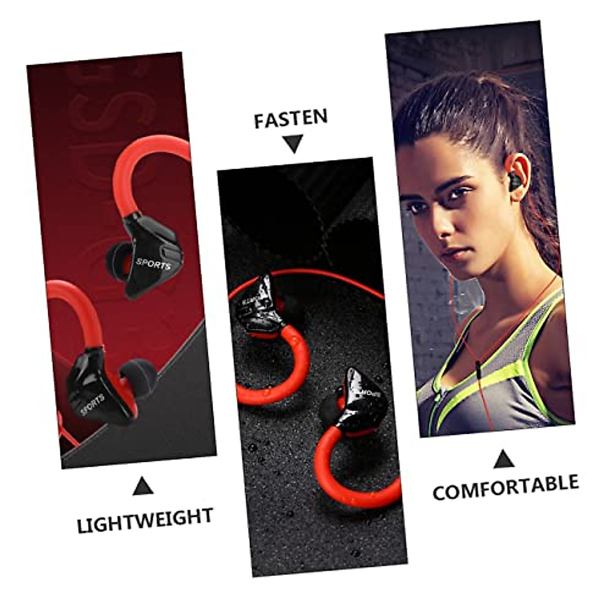 KOMBIUDA 3 Pairs Running Headphone Neck with Home Head Sports in Plug Buds Wired Over Microphone Cellphone in- Headphones Around Cell for Hook Sound Earphone Stereo