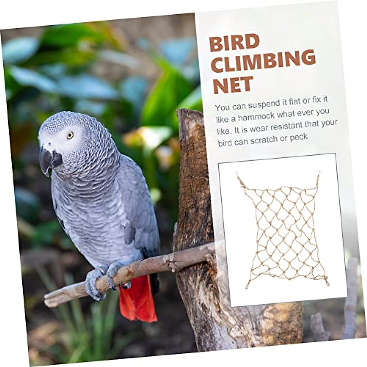 Mipcase Climbing Swing Lovebirds Rat Cage Stand Hammock Perch Accessories Net Reptile Conure Ferret Exercise Toys Hanging Cockatoo Birdcage Cockatiel Toy for Decor Pet Animal Bird Macaw