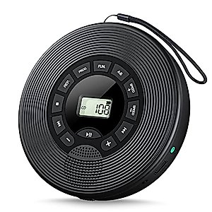 KOVCDVI Portable CD Player for Car Bluetooth CD Player with Speakers 1500mAh Rechargeable Battery Personal CD Players with Display Headphones Memory Function PROG Repeat Mode Supports USB MP3 AUX Play