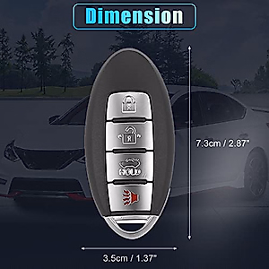 X AUTOHAUX 433MHz KR5S180144014 Replacement Smart Proximity Insert Keyless Entry Remote Key Fob for Nissan Altima Maxima 2013 2014 2015 4 Buttons 47Chip 7812D-S180014