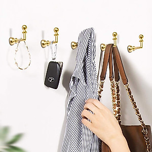 Heavy Duty Decorative Coat Hook Curtain Holdbacks Curtain Tiebacks Great for Wall Mounted Hook Rack(Gold, 11Set)