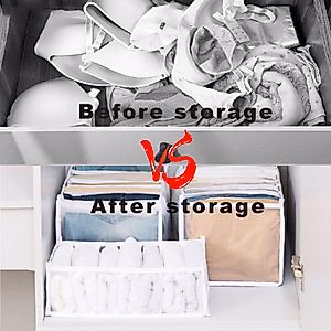 DINBLEX Wardrobe Clothes Organizer 3 Pack, Drawer Organizers For Clothing, Pants Organizer, Clothes Organizer For Folded Clothes, Drawer Organizer Clothes For Jeans(2x7Grids Jeans + 1x7Grids Legging)