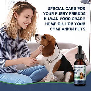 SUXHDRPURE Organic Hеmp Oil for Dogs & Cats Helps Pets with Аnxiety Pаin Strеss Slееp Аrthritis, Sеizures Rеlief Joint Support Hemp Oil Drops Made in USA