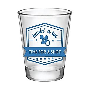GO FROZEN Baby Announcement Shot Glass-Pregnancy Reveal Grandparents/Uncle/Aunt/Husband-Were Having a Baby Announcements-Baby Boy Blue