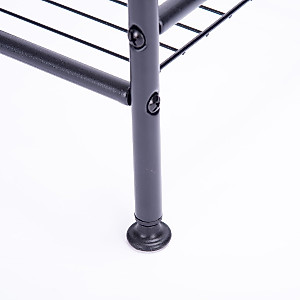 UPVOTED 5-Tier Free Standing Wire Rack Adjustable Metal Shelving Storage Unit for Pantry Laundry Kitchen Office, with 4-Hooks, Black