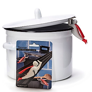 Steaman: Steam Releaser for Pot Top and Edge-Sitting Spoon Holder | Superhero-Themed Steam Releaser to Keep the Lid Slightly Lifted and Help Reduce Sauces | Cute Kitchen Accessories by Peleg Design