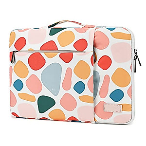 SANFAN 360 Protective Laptop Sleeve Case Bag, Cover with Handle and Luggage Strap for iPad 12.9 inch, MacBook Pro Air 13" and 12.5 inch-13.3 inch Screen Devices (Stones)