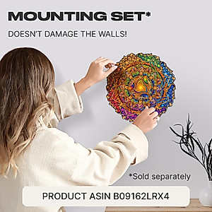 UNIDRAGON Original Wooden Jigsaw Puzzles - Mandala Inexhaustible Abundance, 200 pcs, Medium 9.8"x9.8", Beautiful Gift Package, Unique Shape Best Gift for Adults and Kids