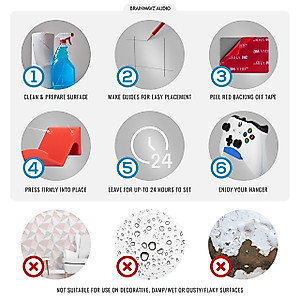 BRAINWAVZ [EOL] Game Controller Wall Mount Stand Holder (2 Pack) for Xbox ONE Switch PS4 STEAM PC Nintendo, Universal Game Controller Accessories - Red & Blue [EOL]