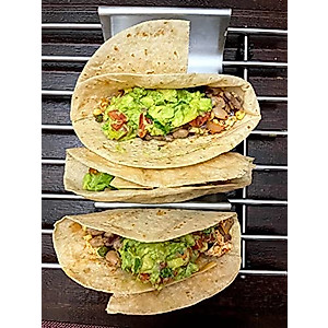 Uyauld Taco Holders 2 Pieces, Stainless Steel Taco Stand Burrito Rack Tray, U-Shape Shell Grill Food Holder for Holding 4 Tacos 6" 8"10", Spring Roll