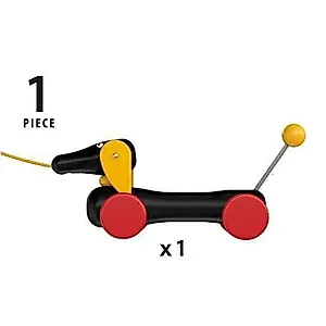 BRIO World - 30332 Pull Along Dachshund | Interactive Toddler Toy | Durable Wooden Construction | FSC Certified Sustainable Wood