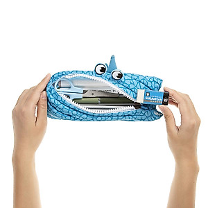 ZIPIT Dino Pencil Case for Boys | Pencil Pouch for School, College and Office | Pencil Bag for Kids (Blue)