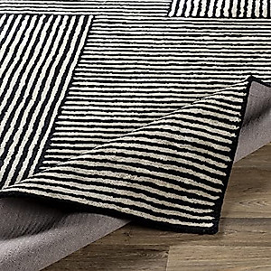 Mark&Day Area Rugs, 9x13 Lieveren Modern Black Area Rug Black White Carpet for Living Room, Bedroom or Kitchen (9' x 13')