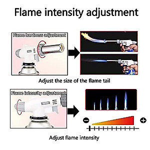 Electronic ignition Butane Torch - Culinary Torches Chef Cooking Professional Adjustable Flame for BBQ, Baking, Jewelry (gas Not Included)