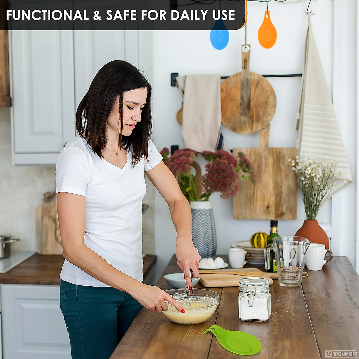 4Pcs Silicone Spoon Rest Set Kitchen Accessories - Heat Resistant Utensil Rest for Cooking Ladle Spoon Rest for Stove Top - Silicone Spatula Rest Spoon Rest Holder for Stove Top Kitchen Gadgets