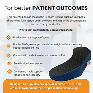 Bedsore Rescue Positioning Wedge – The Original Contoured Positioning Pillow for Bed Sore Prevention & Recovery, Pressure Ulcer Cushion & Patient Turning Wedge - Non-Skid