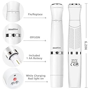 Zoushinn Electric Razor for Women, 4-in-1 USB Cordless Electric Shaver, IPX4 Waterproof Wet & Dry Use Lady Bikini Pubic Hair Trimmer, Painless Eyebrow Trimmer and Facial Hair Removal, Body Razor