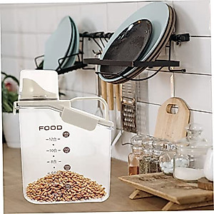 TOGEVAL Ergonomic Portable Sealing Dry Loose Storaging Keeper Fruits Snacks Vegetable Home Transparent Container Keeping Spout Snack Food Tea Handle Scale Airtight Pouring Cats Cereal
