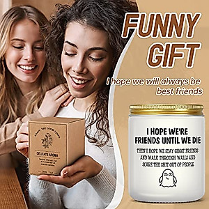 Gifts for Women Men, Unique Friendship Gift for Best Friend BFF Bestie, Funny Personalized Birthday Anniversary Christmas Present for Coworker Sister Classmate Female, Lavender Candle for Her Him