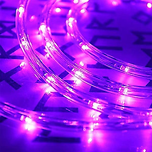50ft 360 LED Rope Lights Outdoor, Connectable and Flexible Tube Lights with 8 Modes, Waterproof Indoor Outdoor LED Rope Lighting for Deck, Garden, Pool, Patio, Wedding, Xmas Decorations (Purple)