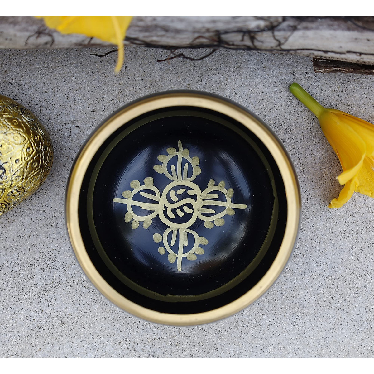 DharmaObjects Tibetan Meditation Om Mani Padme Hum Peace Singing Bowl With Mallet