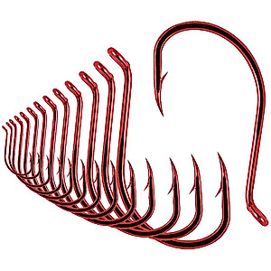 Octopus-Hook-Fishing-Beak-Circle-Hooks-Freshwater-Red-Black-100-50 Pack (1-Red, 7/0 50-Pack)