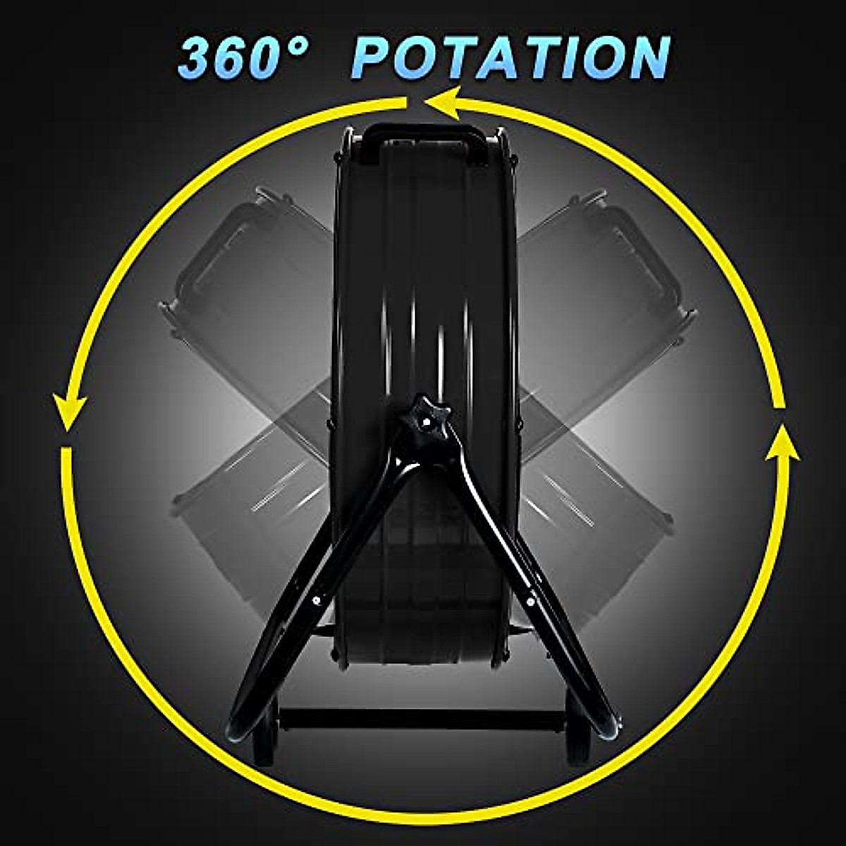 WARMLREC Industrial Fan 24 Inch Heavy Duty Drum 3 Speed 8100 CFM Air Circulation High Velocity Fan For Warehouse, Workshop, Factory, Commercial, Residential and Greenhouse Black