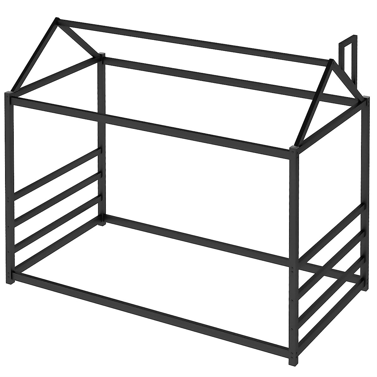 Bellemave Toddlers House Beds Metal Floor Bed Frame Twin Size Montessori Bed for Kids Boys Girls Teens, Black