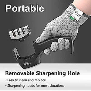 4-in-1 Knife Sharpener Kit 2pack with Cut-Resistant Glove, 3-Stage Quality Kitchen Knife Accessories to Repair