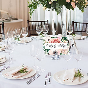 MTLEE 36 Pieces Diamond Place Card Holders Acrylic Table Number Holders for Wedding Crystal Table Card Stands Tabletop Card Holders for Weddings Baby Shower Table Card Decoration (Transparent White)