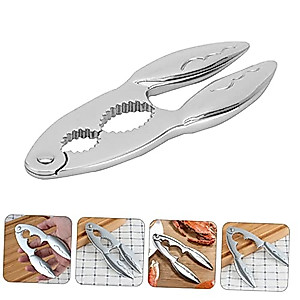Housoutil 1pc Crab Claws Nut Funnel Crab Leg Crackers Walnut Sheller Zinc Alloy Crab Tool Crab Plier Tool Practical Crab Grip Silver Seafood Pistachio Zinc Alloy Seafood Forks Kit